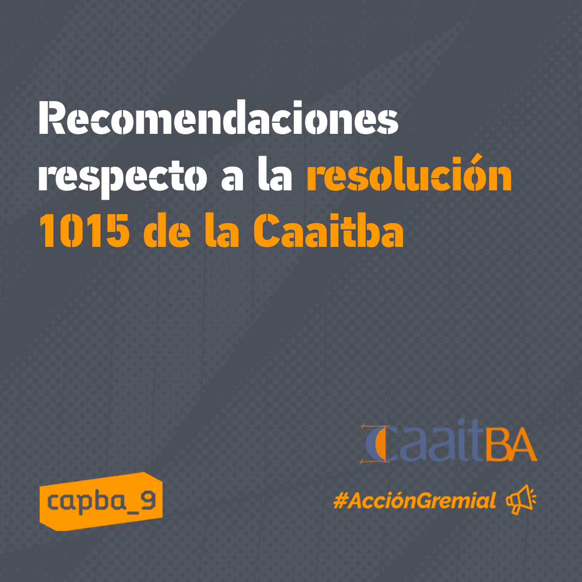 Recomendaciones respecto a la resolución 1015 de la Caaitba - Capba9